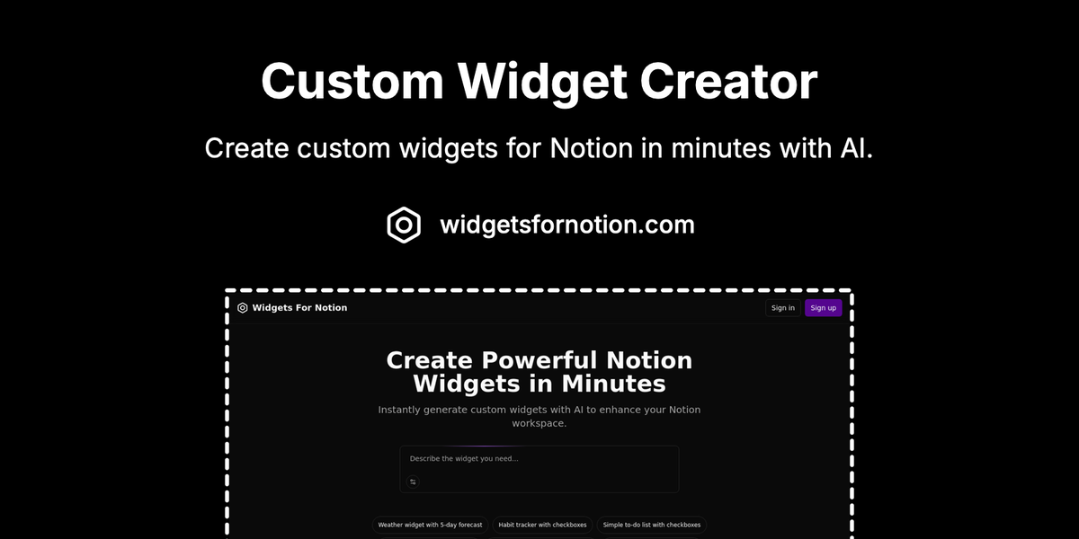 Widgets For Notion: Create Custom Widgets for Notion in Minutes Widgets For Notion: Create Custom Widgets for Notion in Minutes